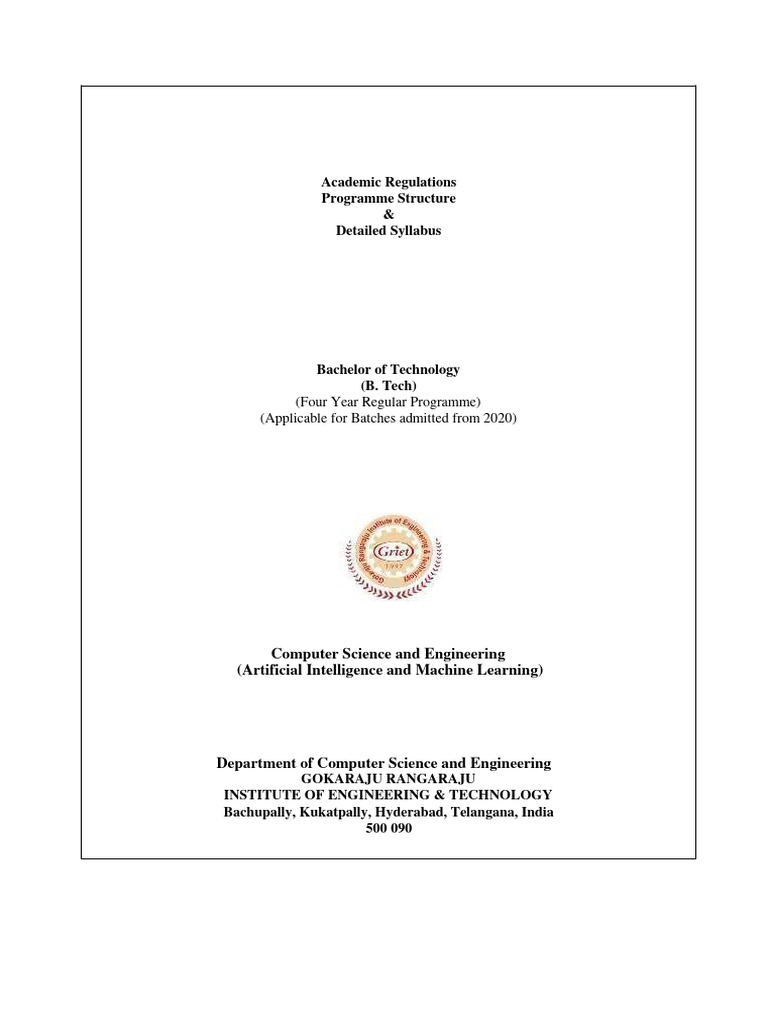 Computer Science and Engineering (AIML) | PDF | Course Credit | Academic Degree