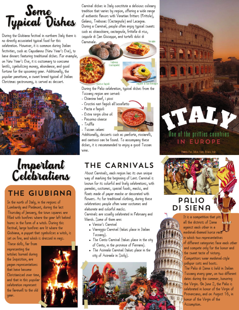 Italy Brochure | PDF | Carnival | Cuisine