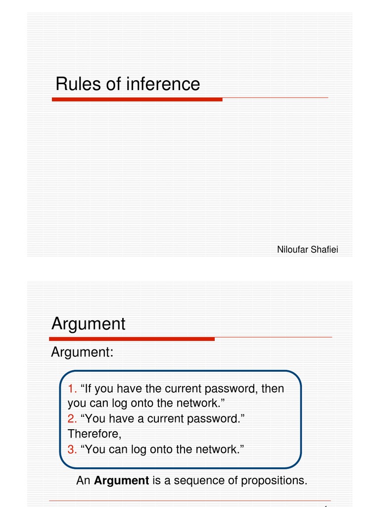 07 Rules of Inference | PDF | Argument | Inference