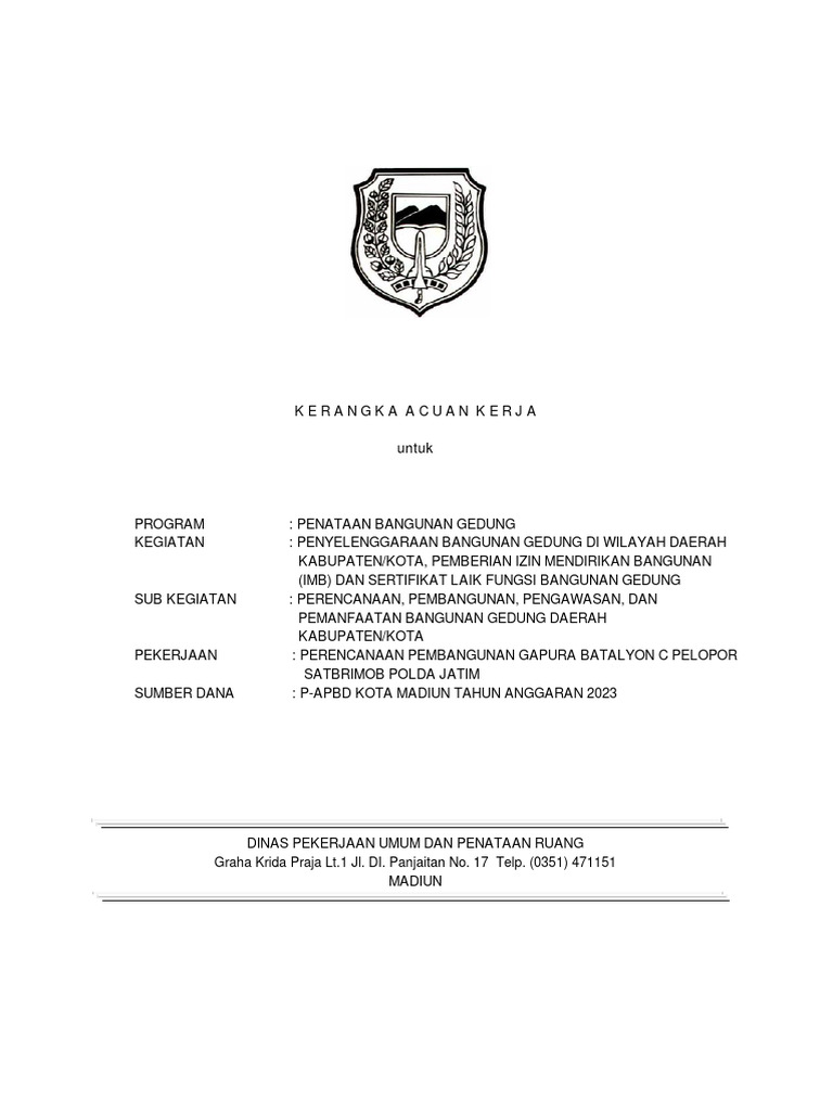 Kak PERENCANAAN GAPURA BRIMOB | PDF | Bisnis | Pengelolaan Keuangan & Uang