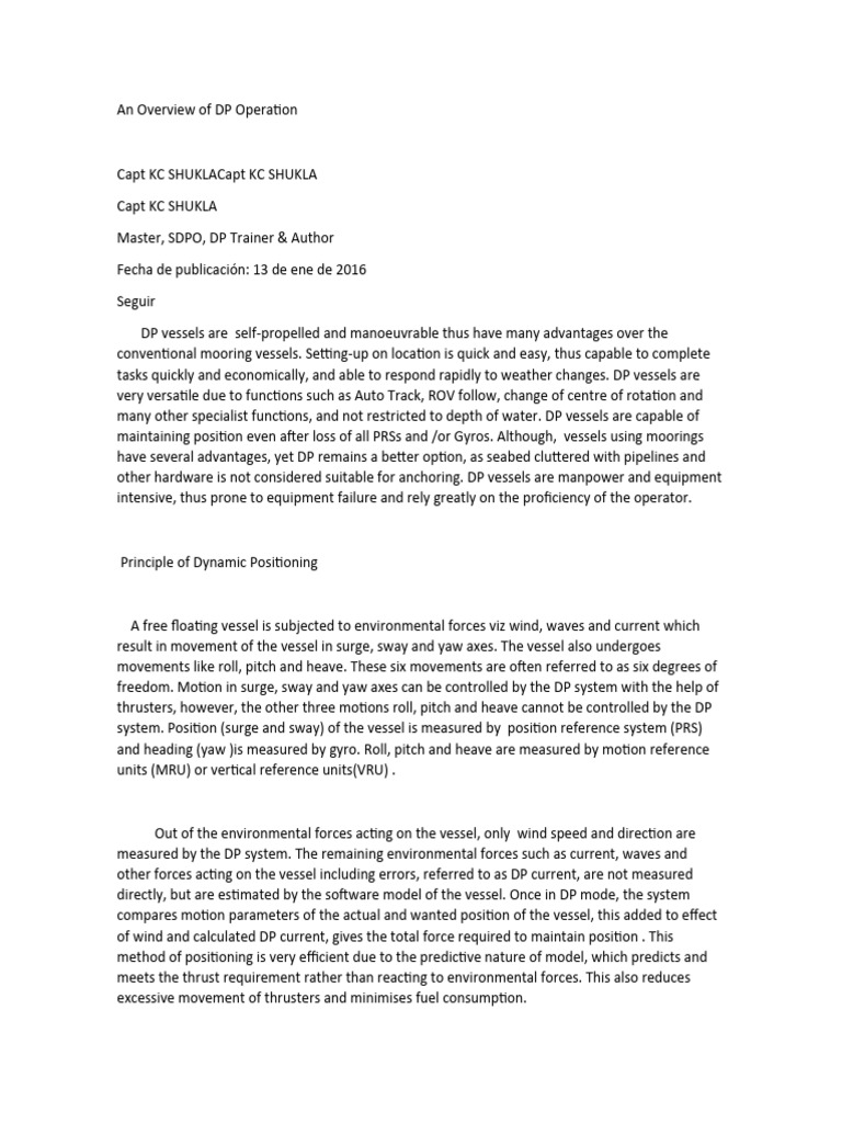 Understanding DP Operations in Offshore Settings | PDF | Risk ...