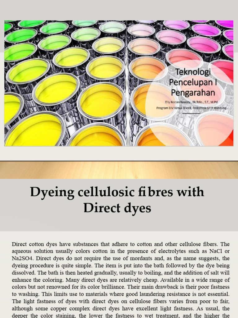 Materi. 1.cell Direct - Dan Tugas, ELLY | PDF | Dye | Dyeing