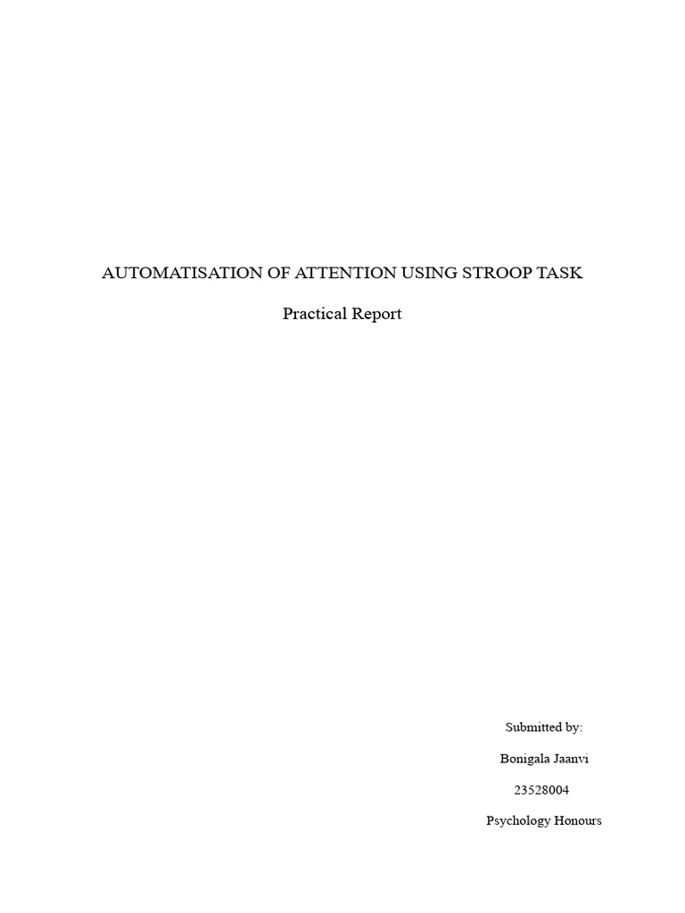 Stroop Effect | PDF | Attention | Behavioral Neuroscience