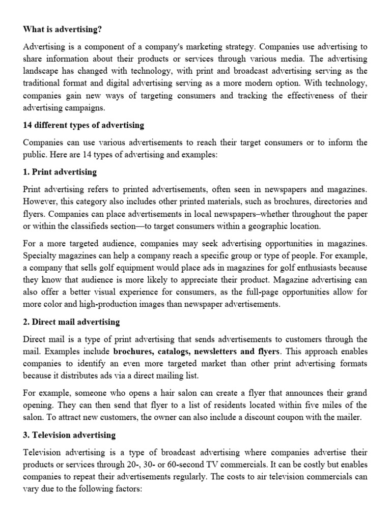 What Is Advertising | PDF | Advertising | Online Advertising