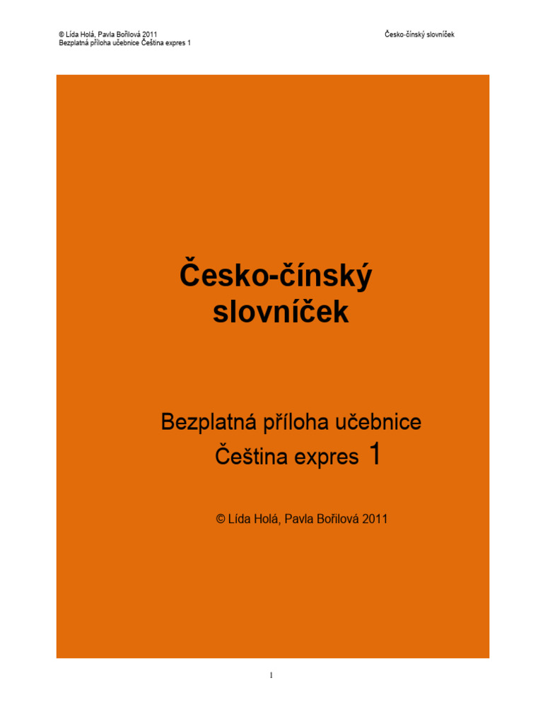Slovnik CE1 Cinsky | PDF