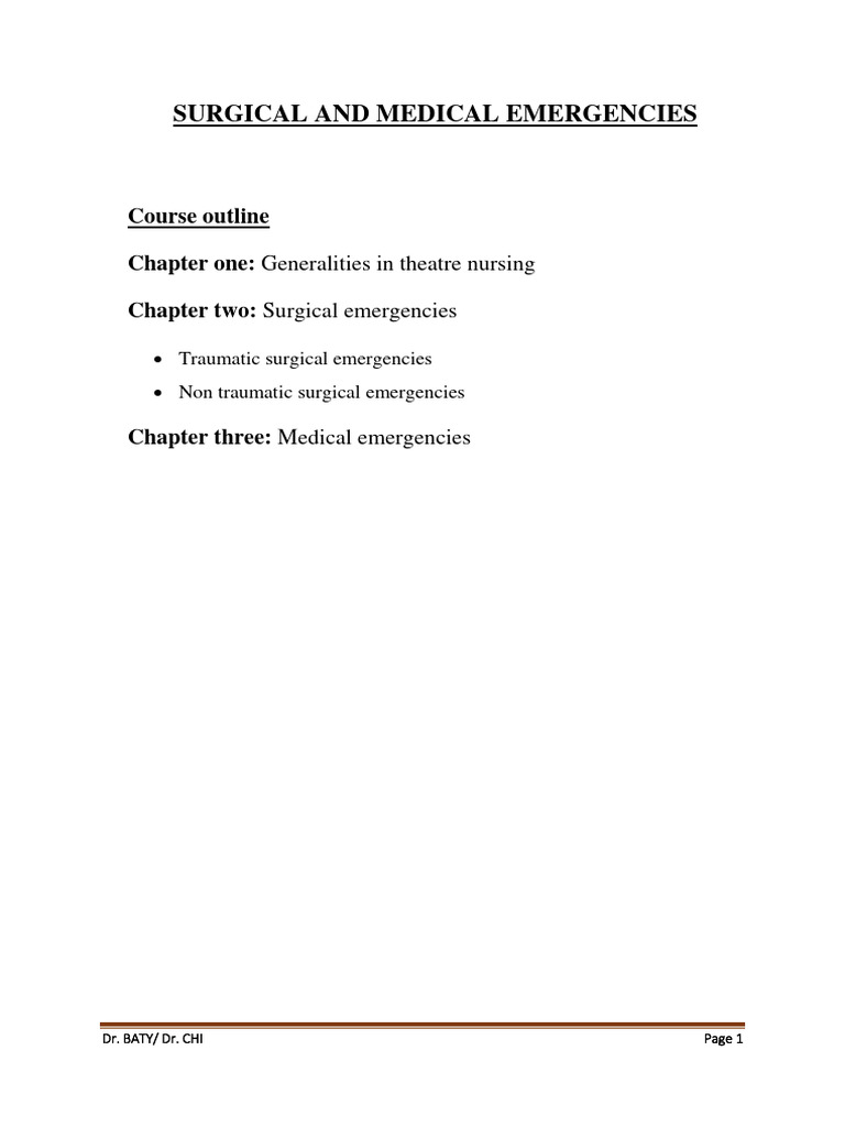 Surgical and Medical Emergencies Up | PDF | Injury | Surgery