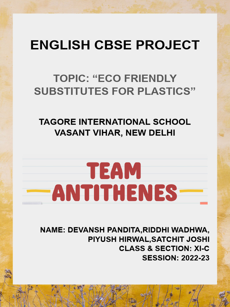 English CBSE Project | PDF | Plastic