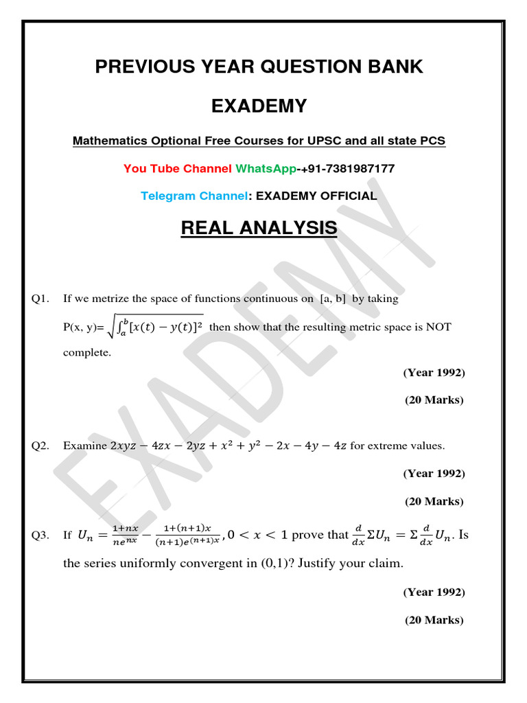 Real Analysis | PDF | Limit (Mathematics) | Sequence