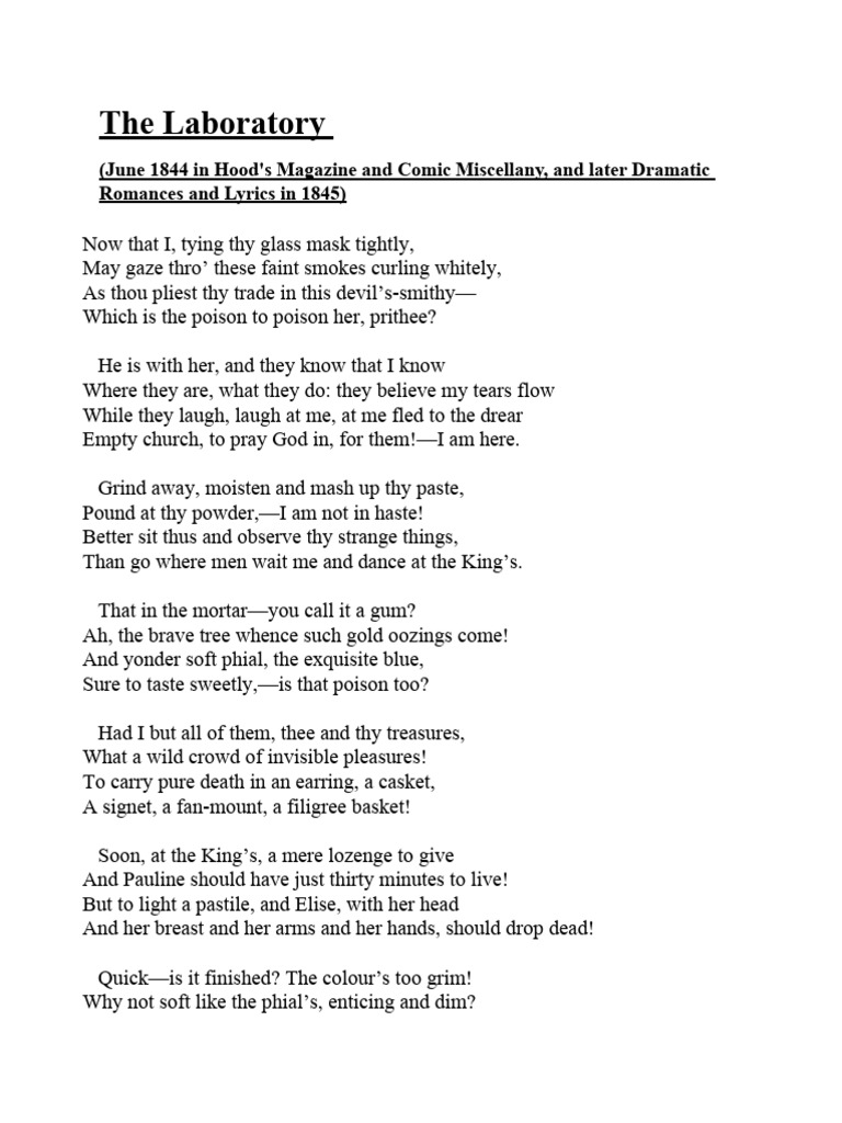 Robert Browning - The Laboratory | PDF