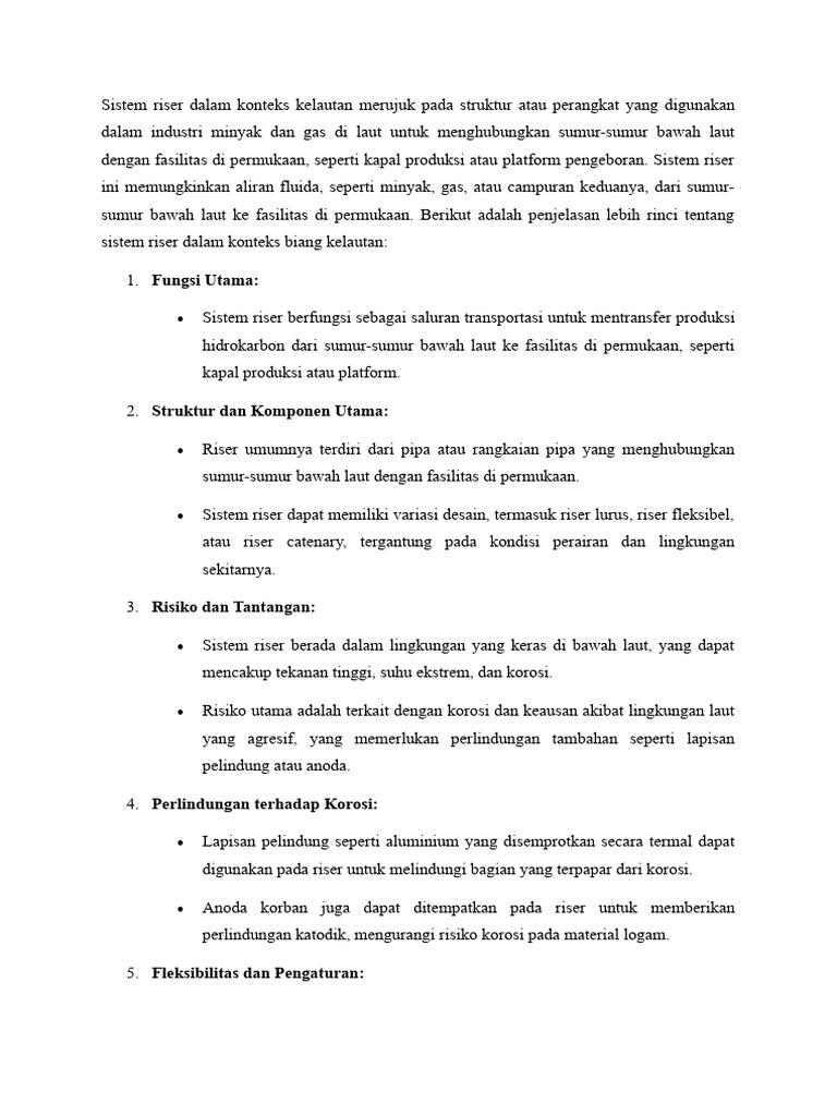 Sistem Riser | PDF | Teknologi & Rekayasa