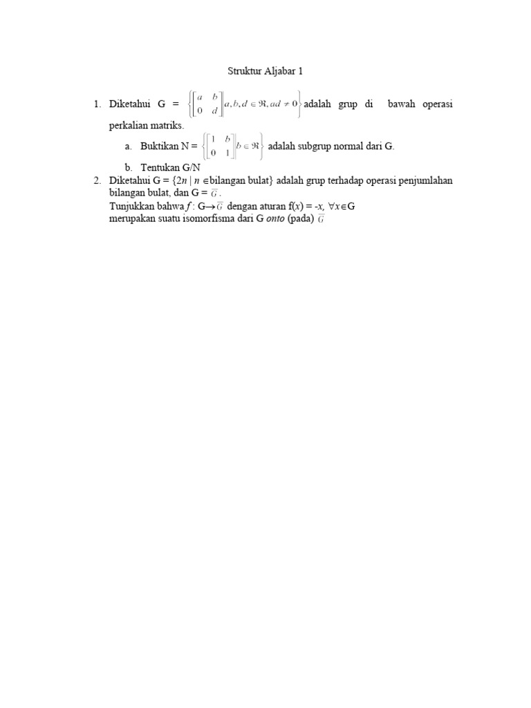 Struktur Aljabar 1 | PDF