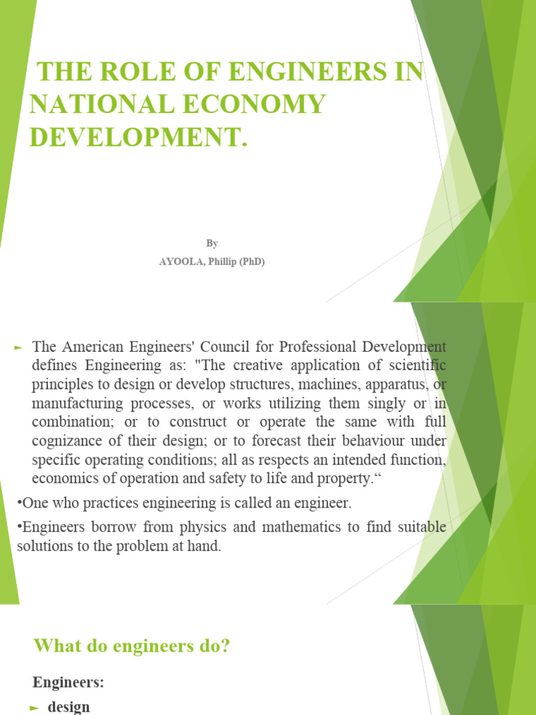 The Role of Engineers in Economy Development | PDF | Infrastructure ...