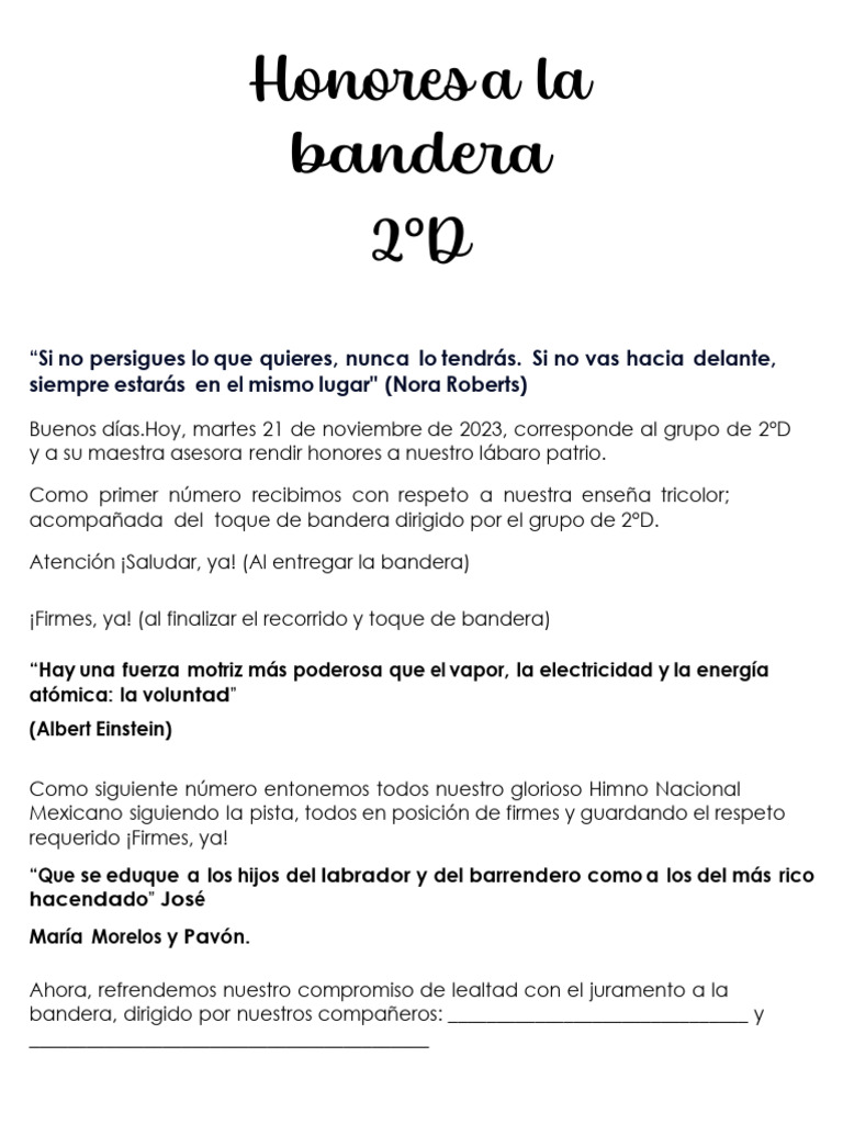Honores A La Bandera | PDF
