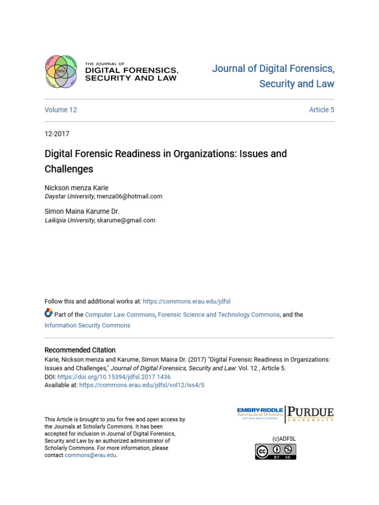 Digital Forensic Readiness Challenges | PDF | Digital Forensics | Cybercrime
