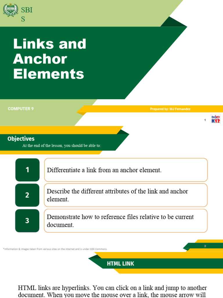 Links and Achors Elements | PDF | Hyperlink | Html Element