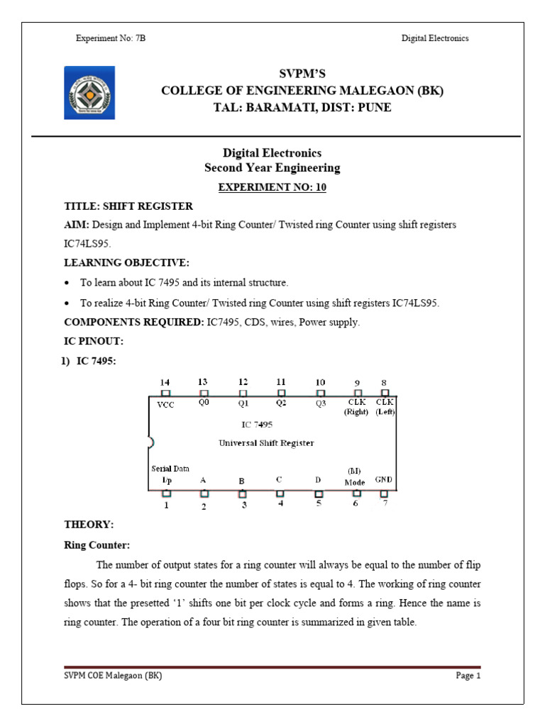 Expt No. 10 (B) | PDF | Digital Electronics | Computing