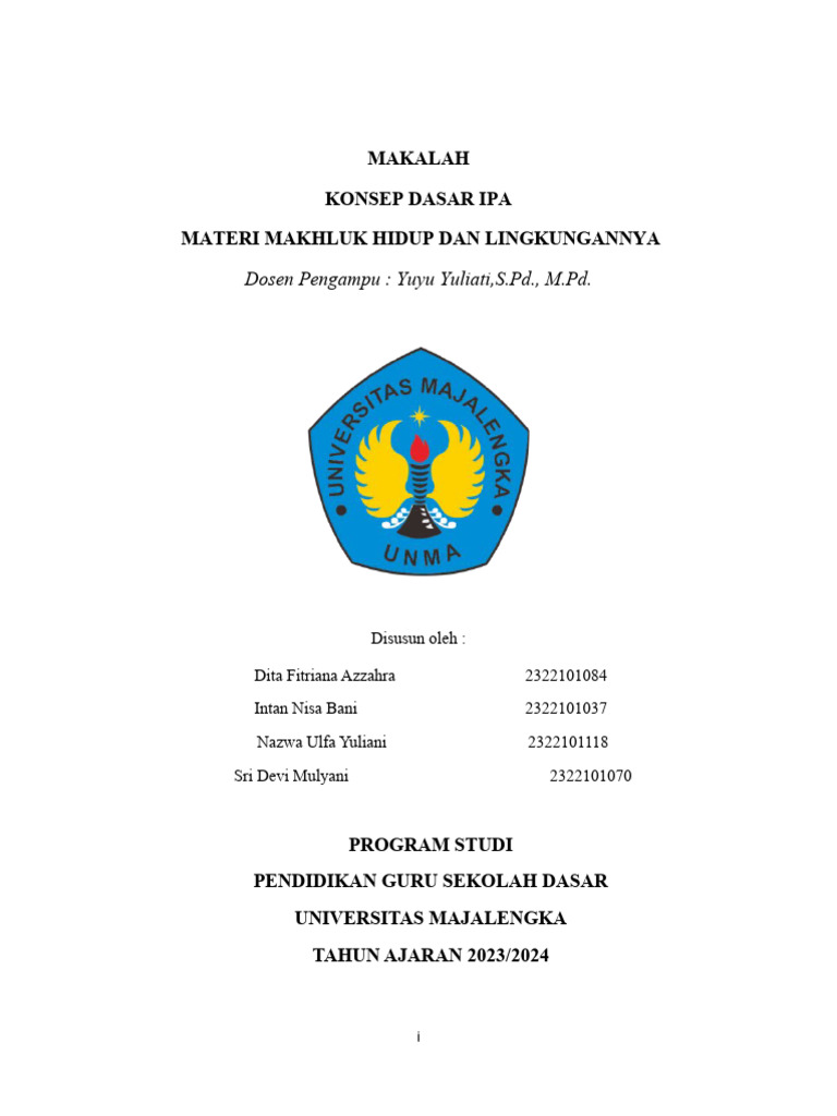Makalah Kelompok 7 Ipa (Makhluk Hidup Dan Lingkungannya) | PDF