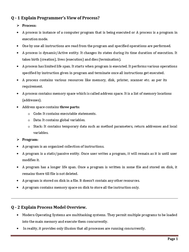 1 3 Different Types Of Process And Its Types In Operating System Pdf Process Computing