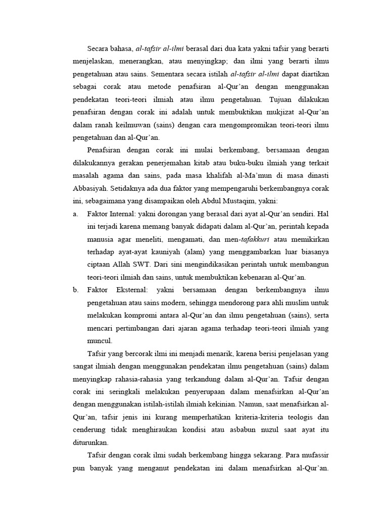 Tafsir Ilmi: Metode Penafsiran Al-Qur'an | PDF | Ilmu Sosial | Filsafat