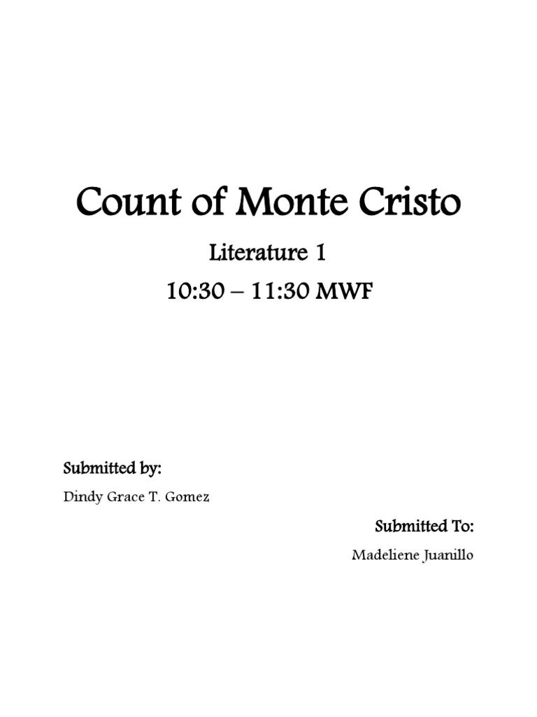 Characters and Setting of Monte Cristo | PDF | Edmond Dantès | The ...