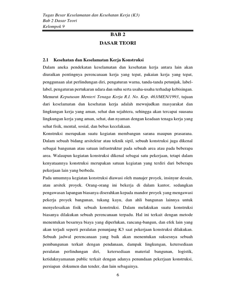 8 Bab Ii Dasar Teori K3 KP | PDF