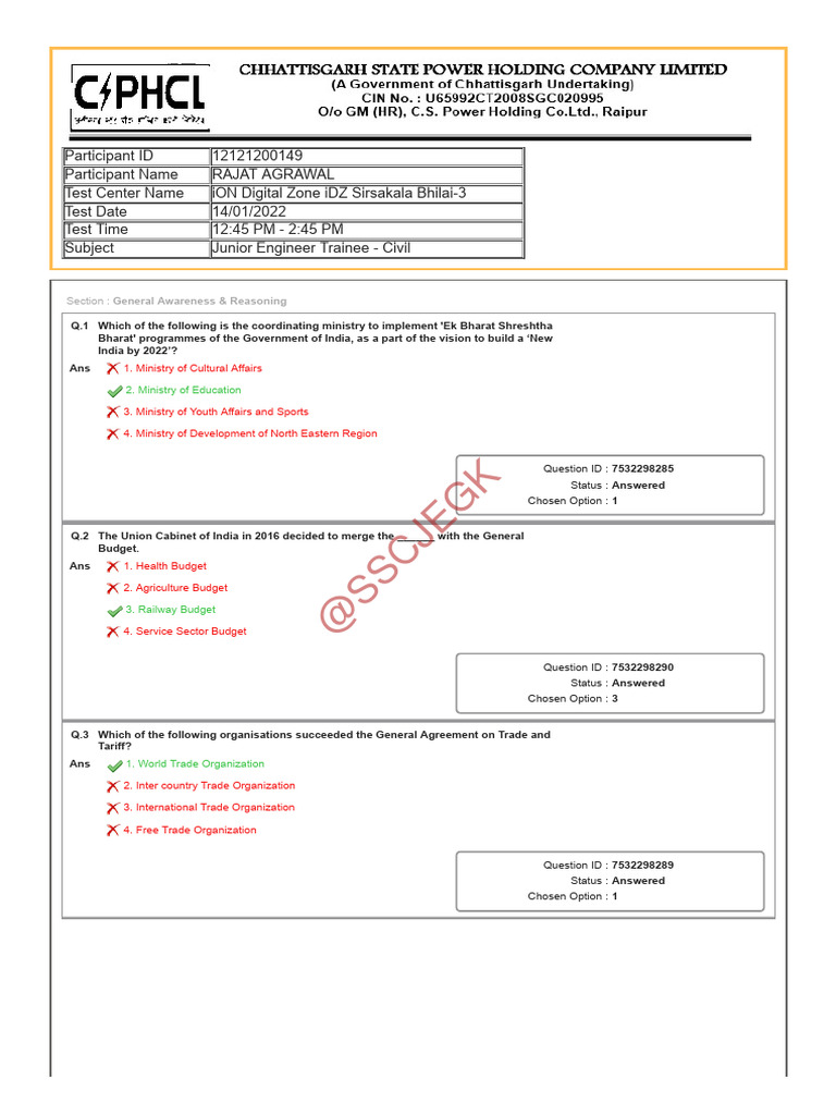 Cseb Je Civil Paper | PDF | Bending | Longitude