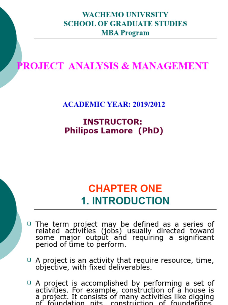 Project Anlysis PPT For MBA (2) - 1 | PDF | Feasibility Study | Forecasting