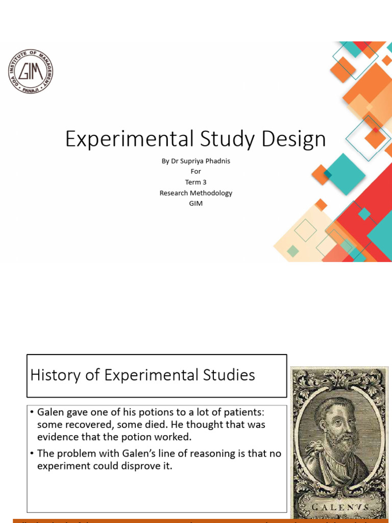 Session 10 - Experimental Study Design | PDF | Randomized Controlled Trial | Sampling (Statistics)