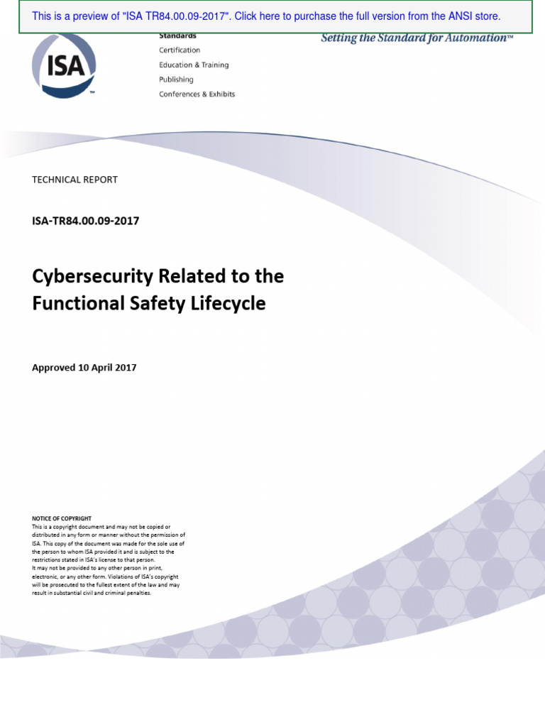 Preview ISA+TR84.00.09-2017 | PDF | Computer Security | Security