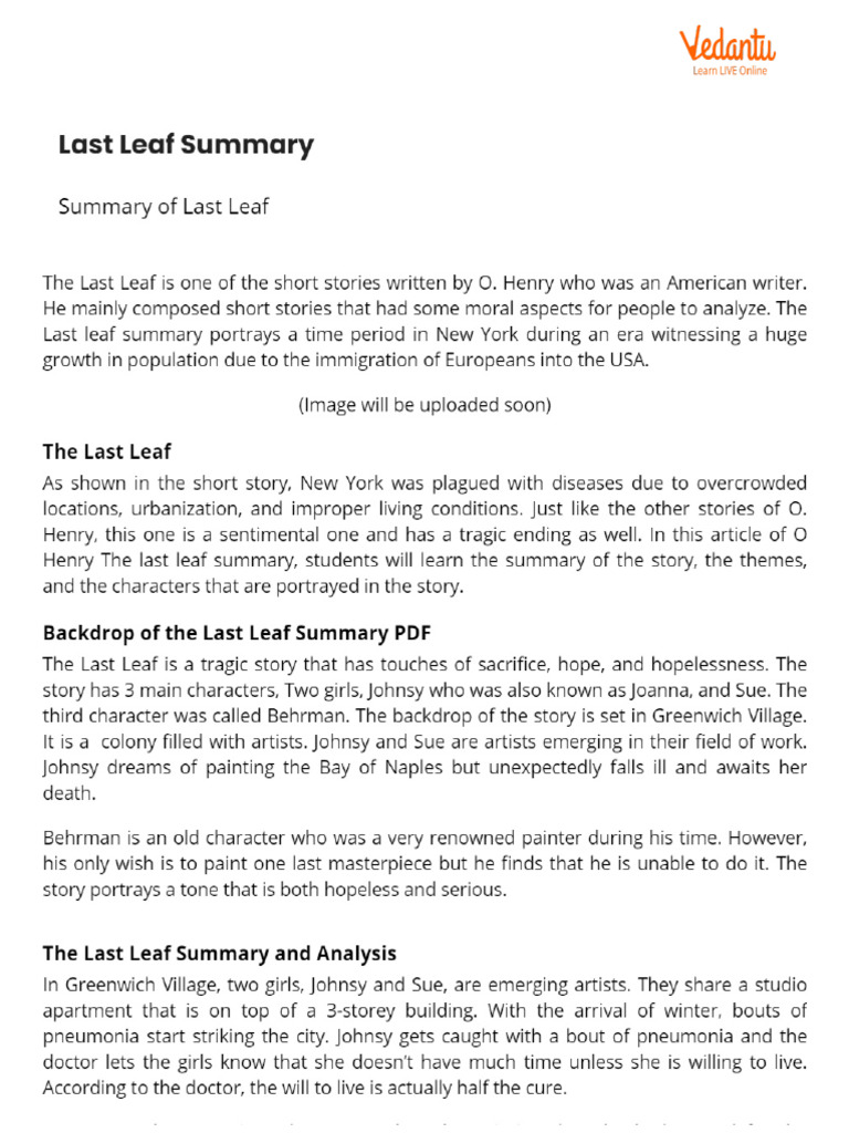 Last Leaf Summary | PDF