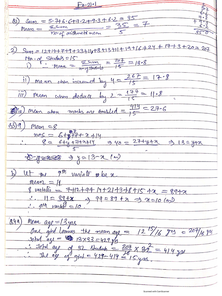 Statistics - 1 - Class 10 | PDF