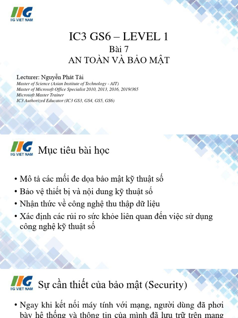 IC3 GS6 - Level 1 - Lesson 7 | PDF