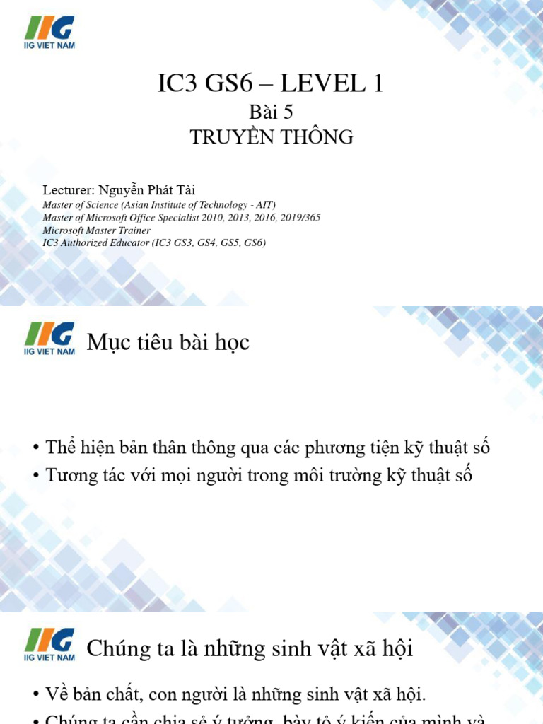 IC3 GS6 - Level 1 - Lesson 5 | PDF