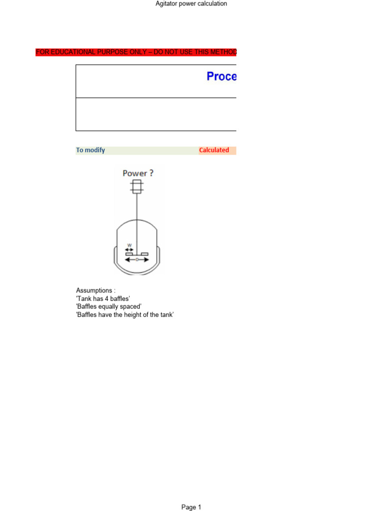 Agitator Power Calculator | PDF