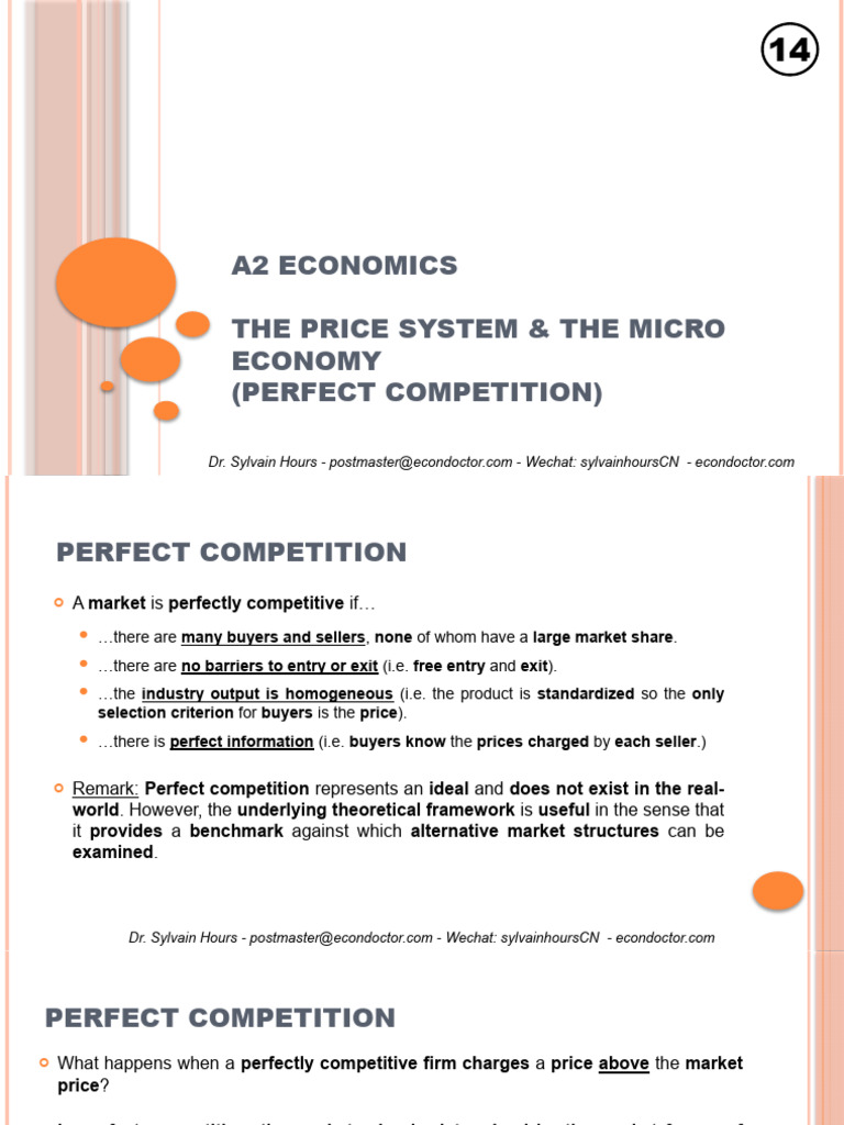 A-Level Economics - The Price System and The Micro Economy (Perfect ...