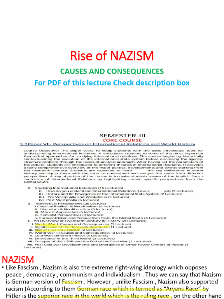 Rise of NAZISM | PDF | Nazi Party | Weimar Republic