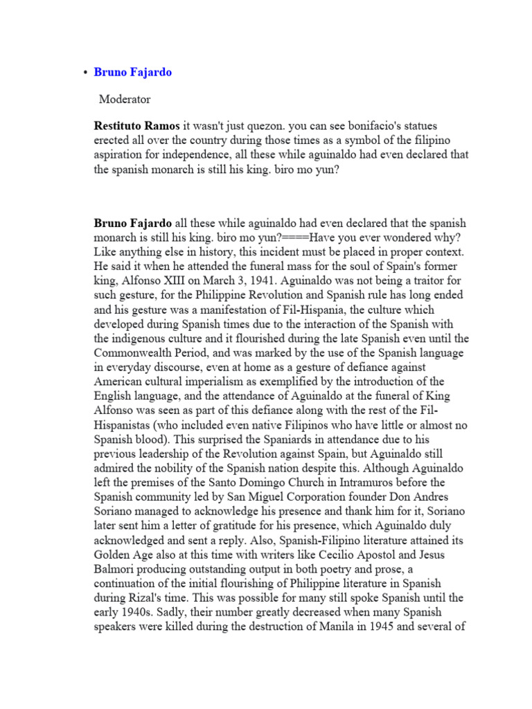 Aguinaldo at The Mass of Juday Bruno Fajardo | PDF | Spanish Empire ...