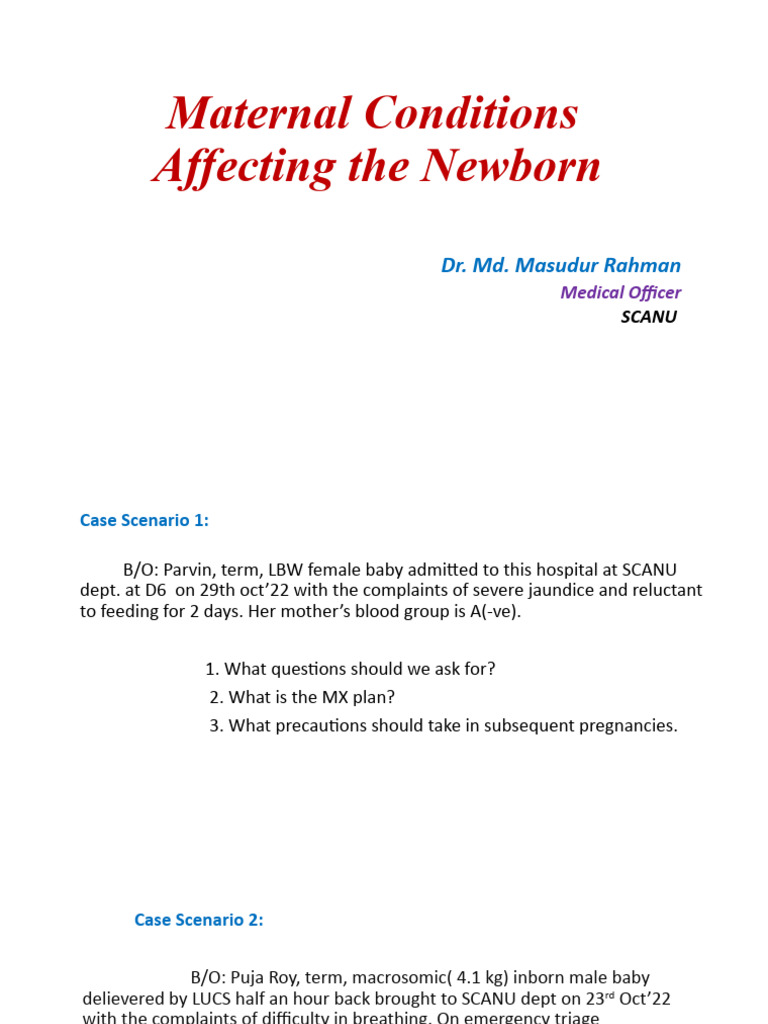 4. maternal condition affecting neonate | PDF | Tuberculosis | Childbirth