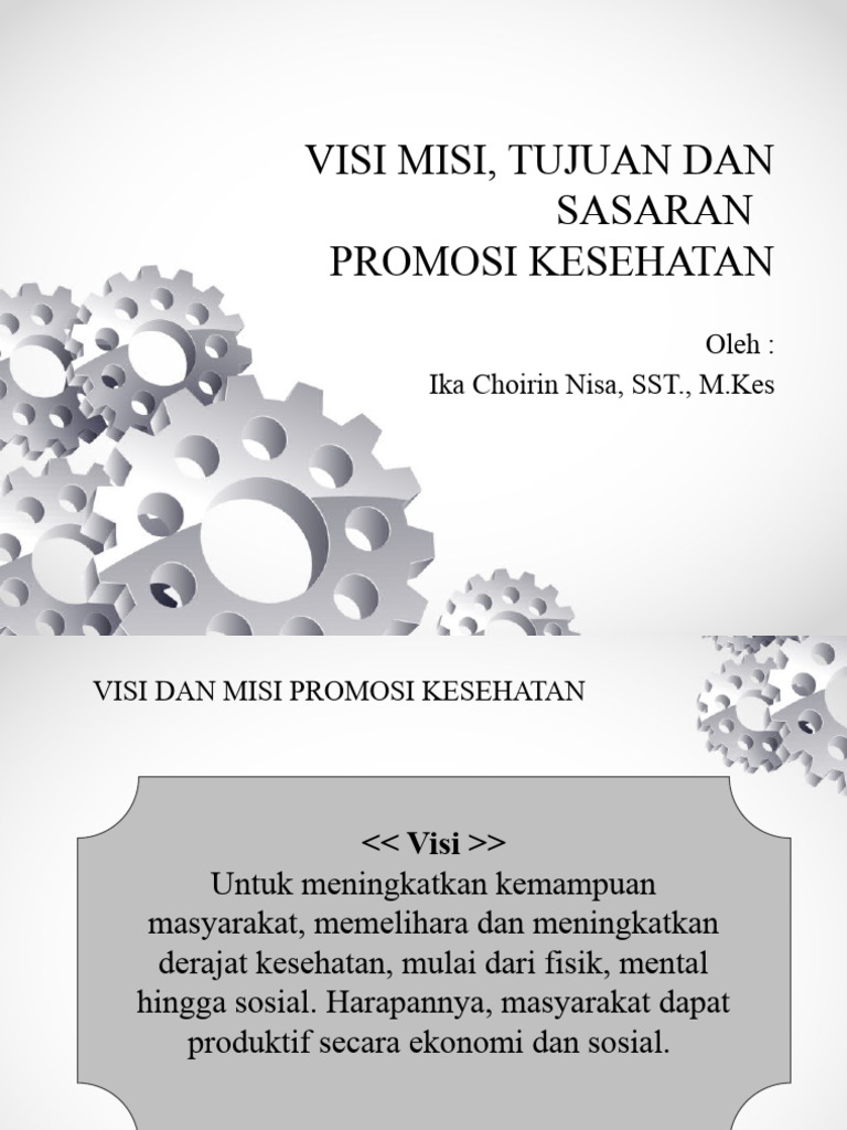 P5 - Visi Misi Promosi Kesehatan | PDF | Kesehatan Holistik | Gaya Hidup