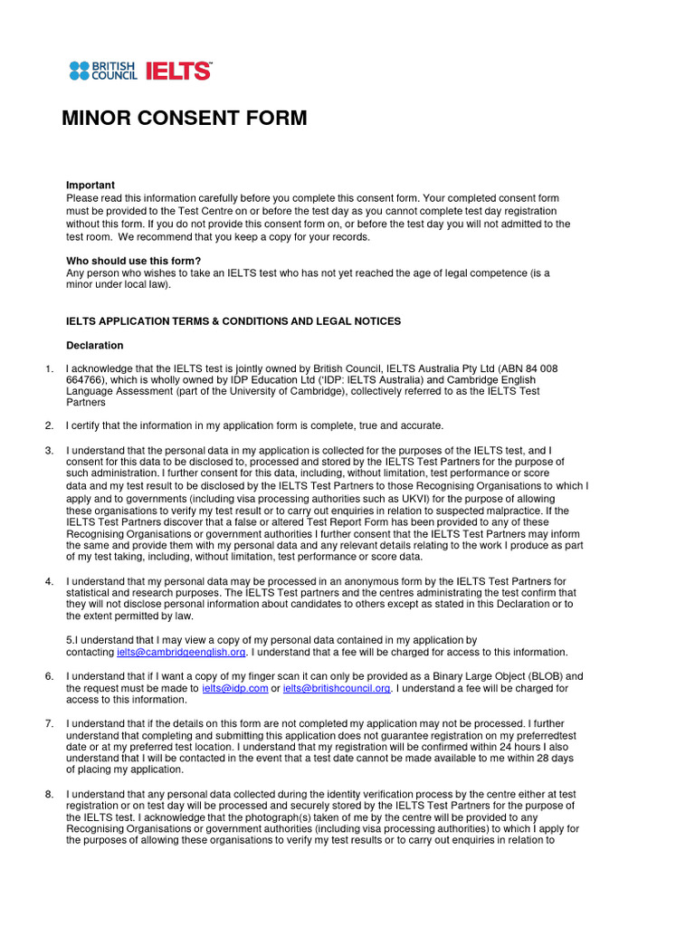 Consent form _ BC | PDF | International English Language Testing System ...