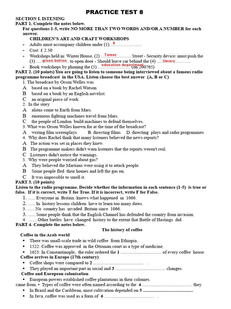 Practice Test 8 | PDF