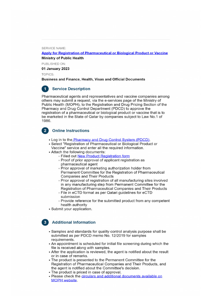 Apply For Registration of Pharmaceutical or Biological Product or ...