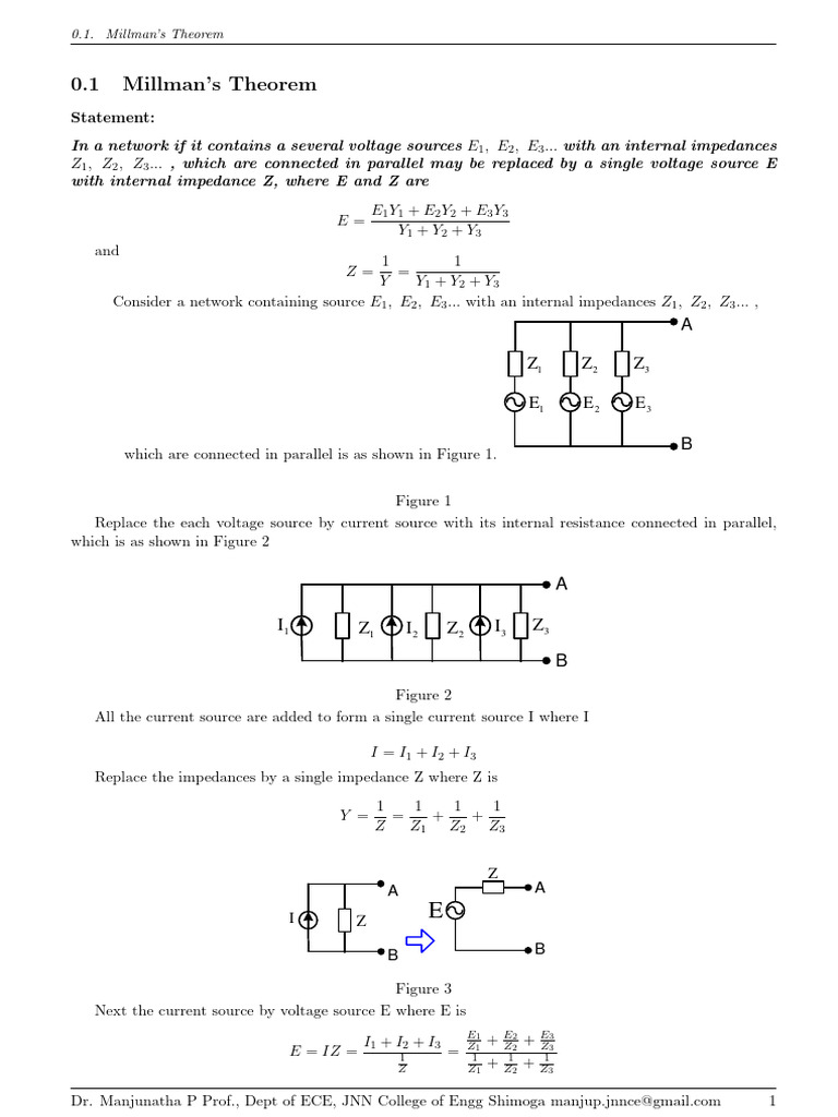 Millman Thevenin Theorem | PDF | Electronic Circuits | Electricity