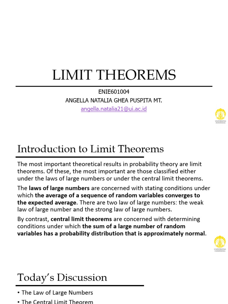 Probability Limit Theorems Guide | PDF | Expected Value | Measure Theory