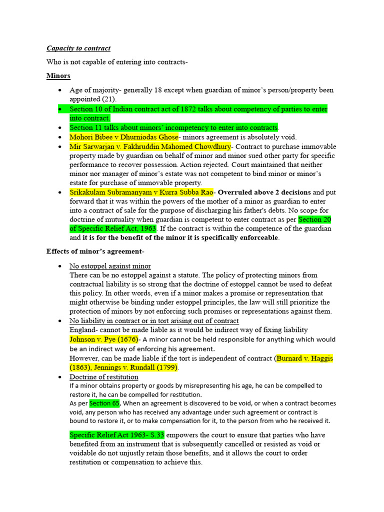 Contracts Notes Pdf Misrepresentation Business Law