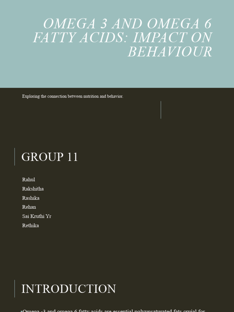 Omega 3 and Omega 6 Fatty Acids | PDF | Omega 3 Fatty Acid | Dietary Supplements