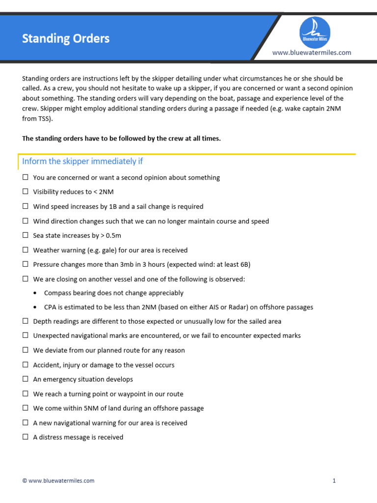Standing Orders | PDF