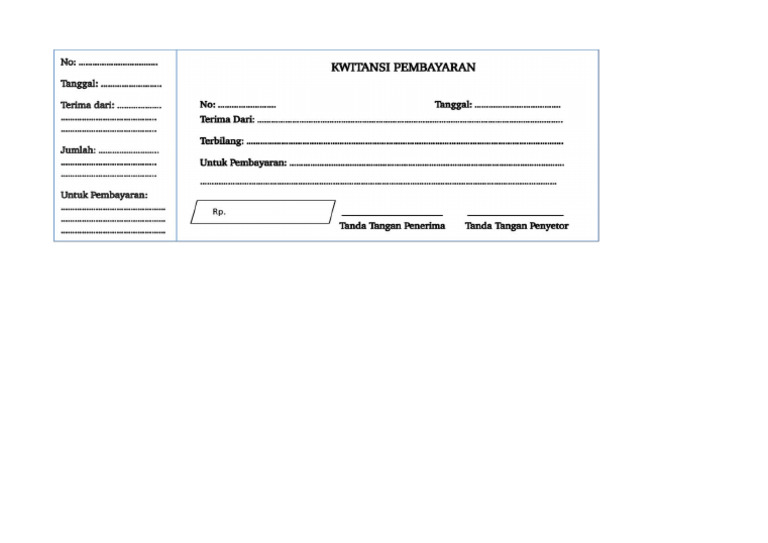Contoh Kwitansi Excel 3.4 | PDF