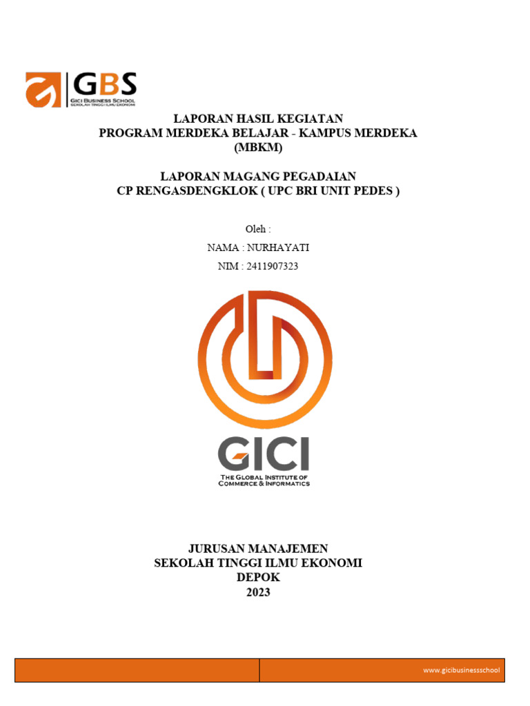Laporan Hasil Kegiatan GBS Gici Nurhayati | PDF
