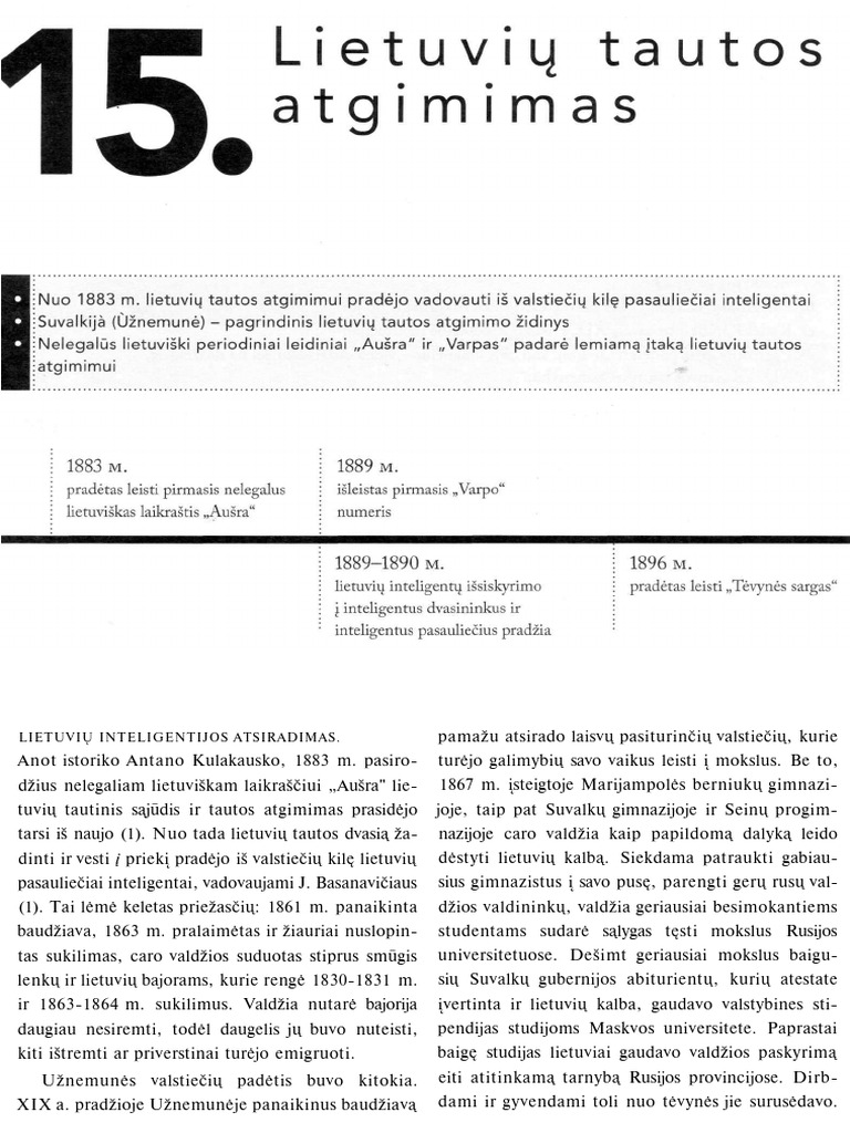 15.lietuvių Tautos Atgimimas | PDF